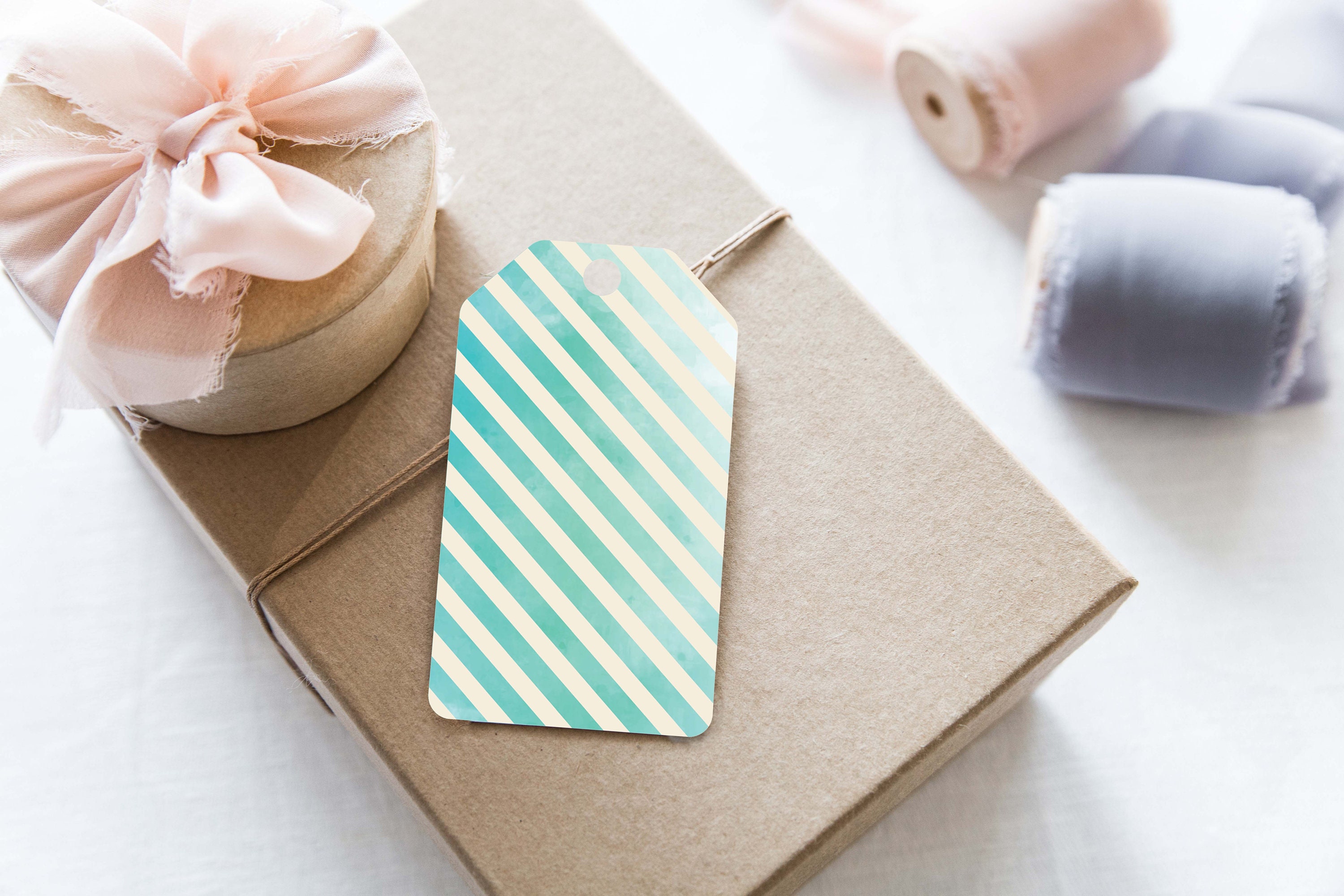 Striped Vintage Printable Tag Template / Digital Tag Template - 2" X 3. ...