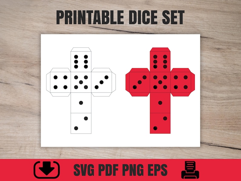 Printable Dice Templates Make Your Own Paper Dice for Board Games ...