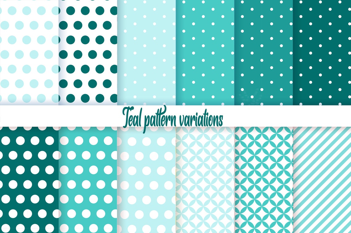 Teal Digital Paper Pack Teal Downloadable Scrapbook Paper - Etsy