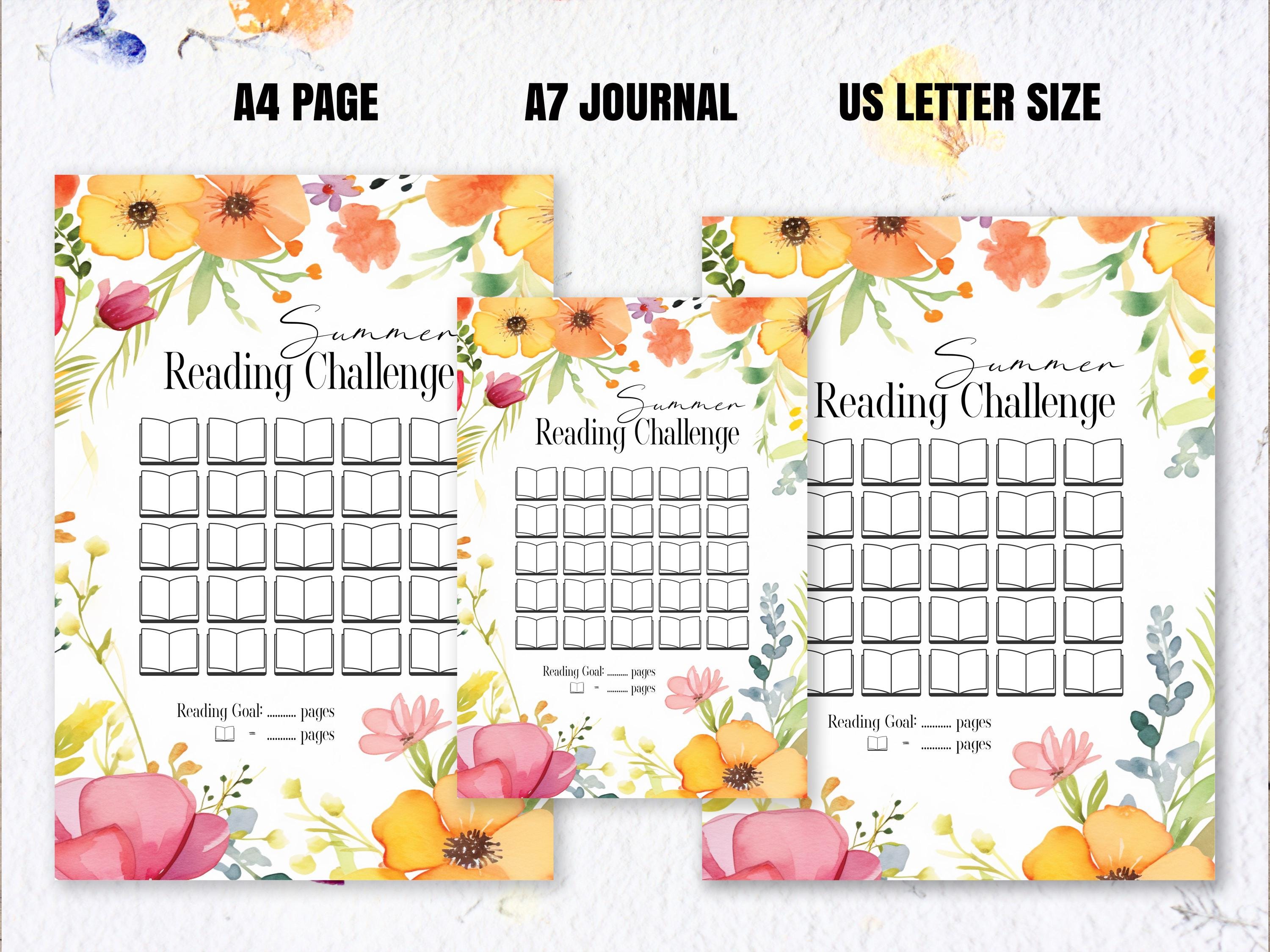 Summer Reading Challenge PRINTABLE, 100 & 25 Pages, Books Tracker, Book ...