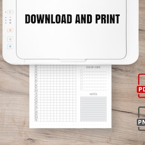 A Year in Pixels Printable Tracker, Habit Tracking Template, Activity ...