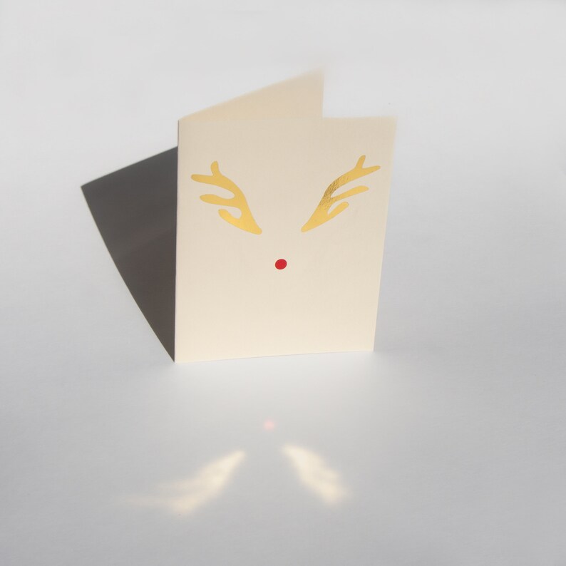 Reindeer Card - Etsy