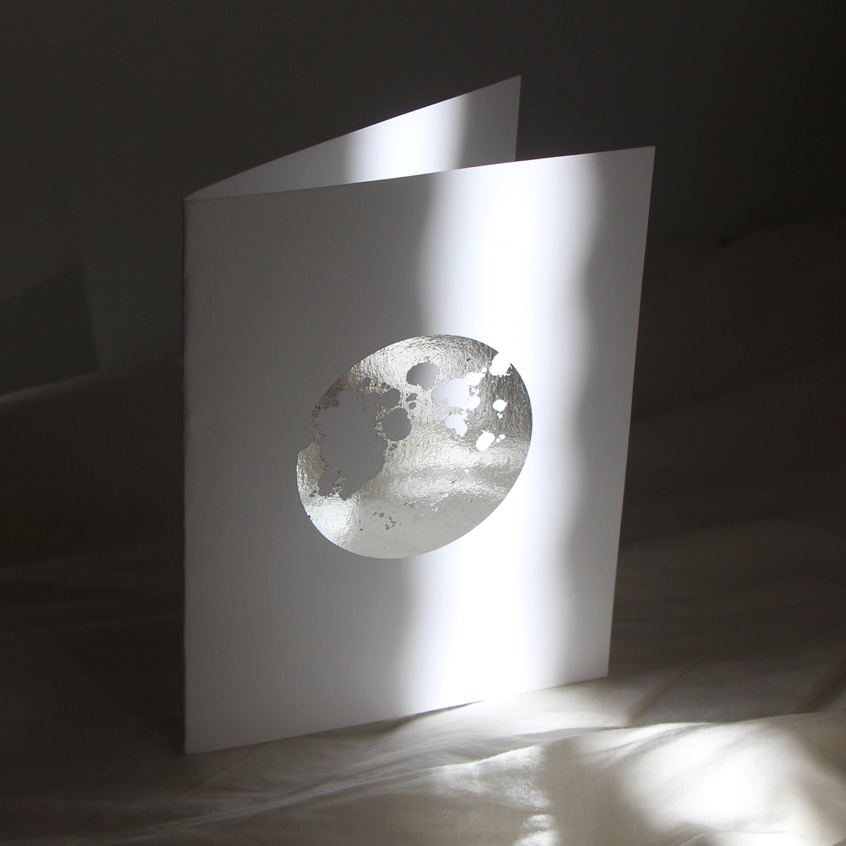 White Full Moon Card - Etsy