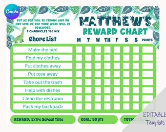 Christian Reward Chart, Space Chore Chart, Responsibility Chart ...