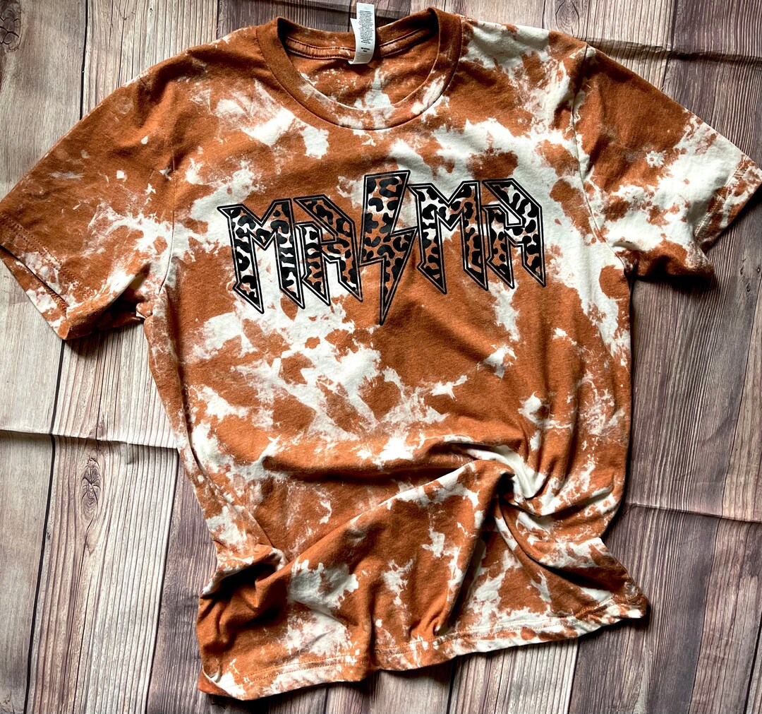 Mama Rocker Acid Washed Bleached Shirt, T-shirt, Women's, Reverse Tie ...