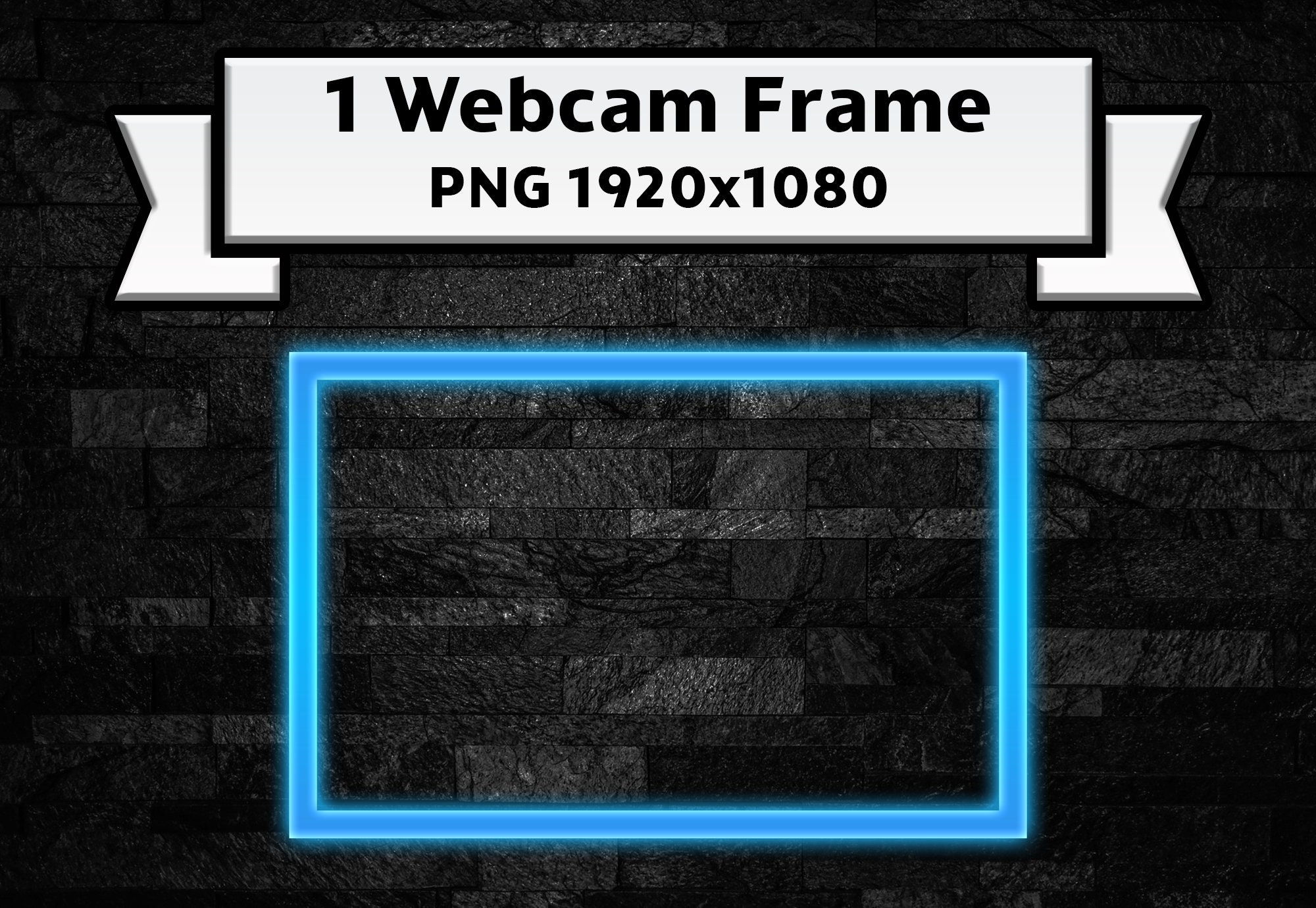Digital Drawing & Illustration Neon Webcam Frame Blue Webcam Overlay ...