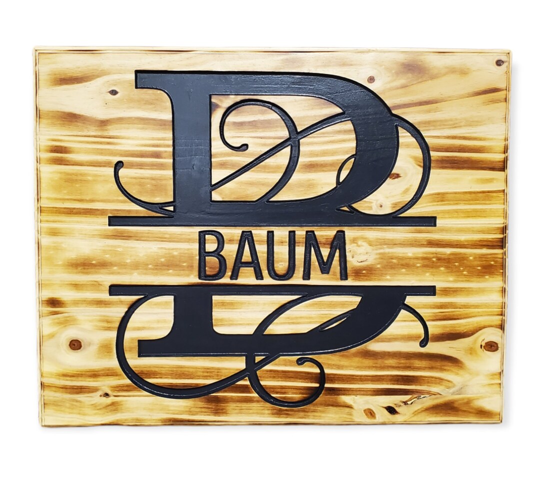 Custom Split Monogram Sign Personalized Last Name Sign Split - Etsy