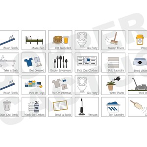 Kids Daily Chore Chart, Responsibilities Chart, Printable Daily Routine ...