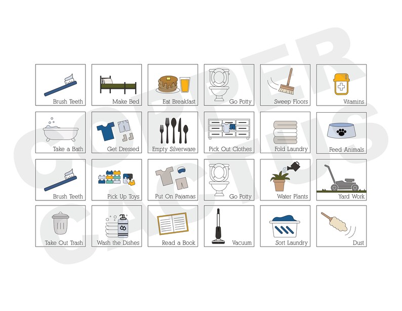 Kids Daily Chore Chart, Responsibilities Chart, Printable Daily Routine ...