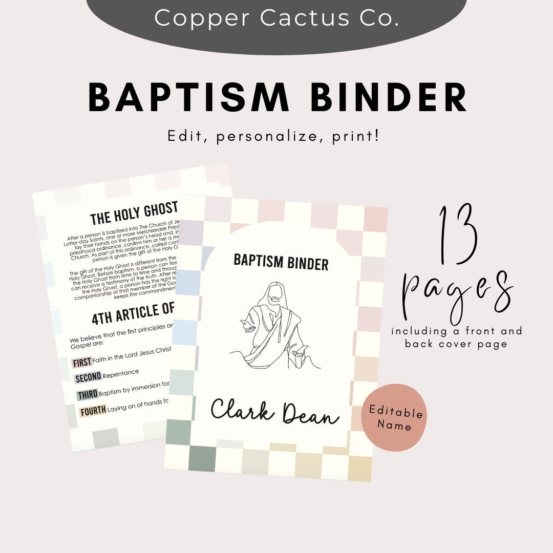 LDS Baptism Binder | Baptism Preparation | Digital Download | LDS ...