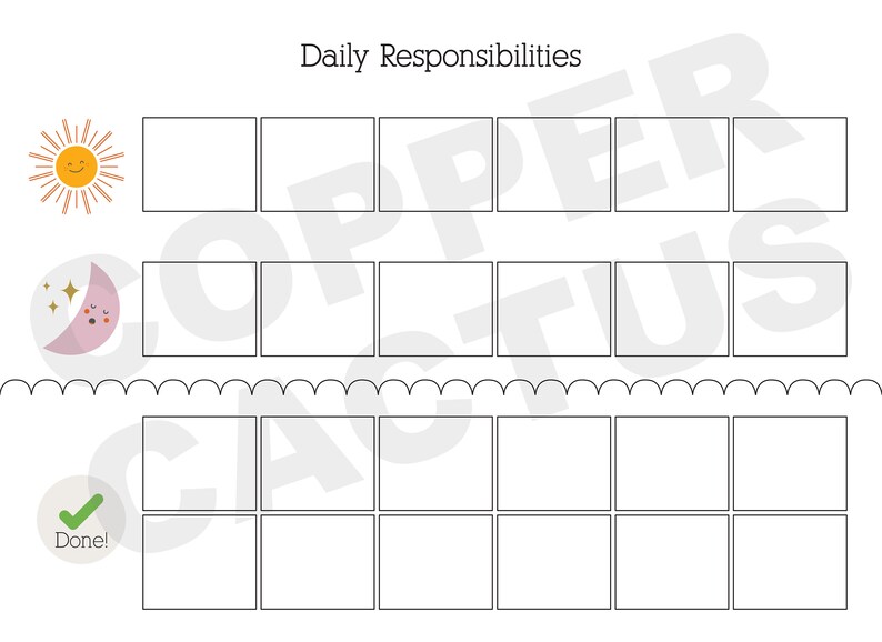 Kids Daily Chore Chart, Responsibilities Chart, Printable Daily Routine ...