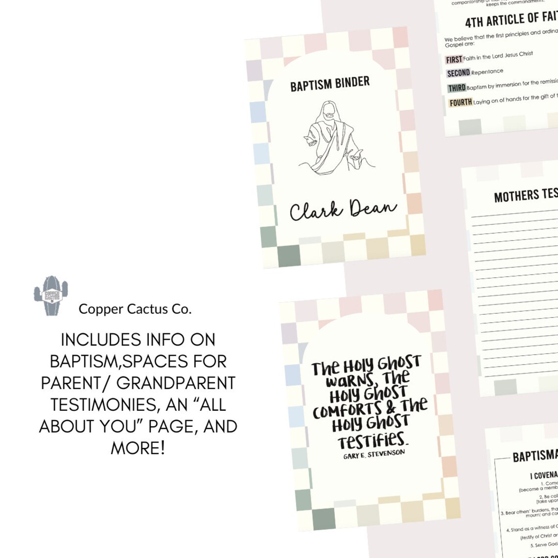 LDS Baptism Binder | Baptism Memory Book | Great to Be 8 Gift ...