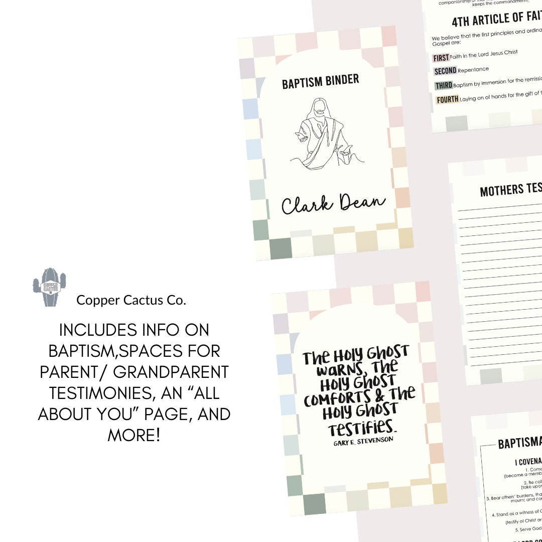 LDS Baptism Binder | Baptism Memory Book | Great to Be 8 Gift ...