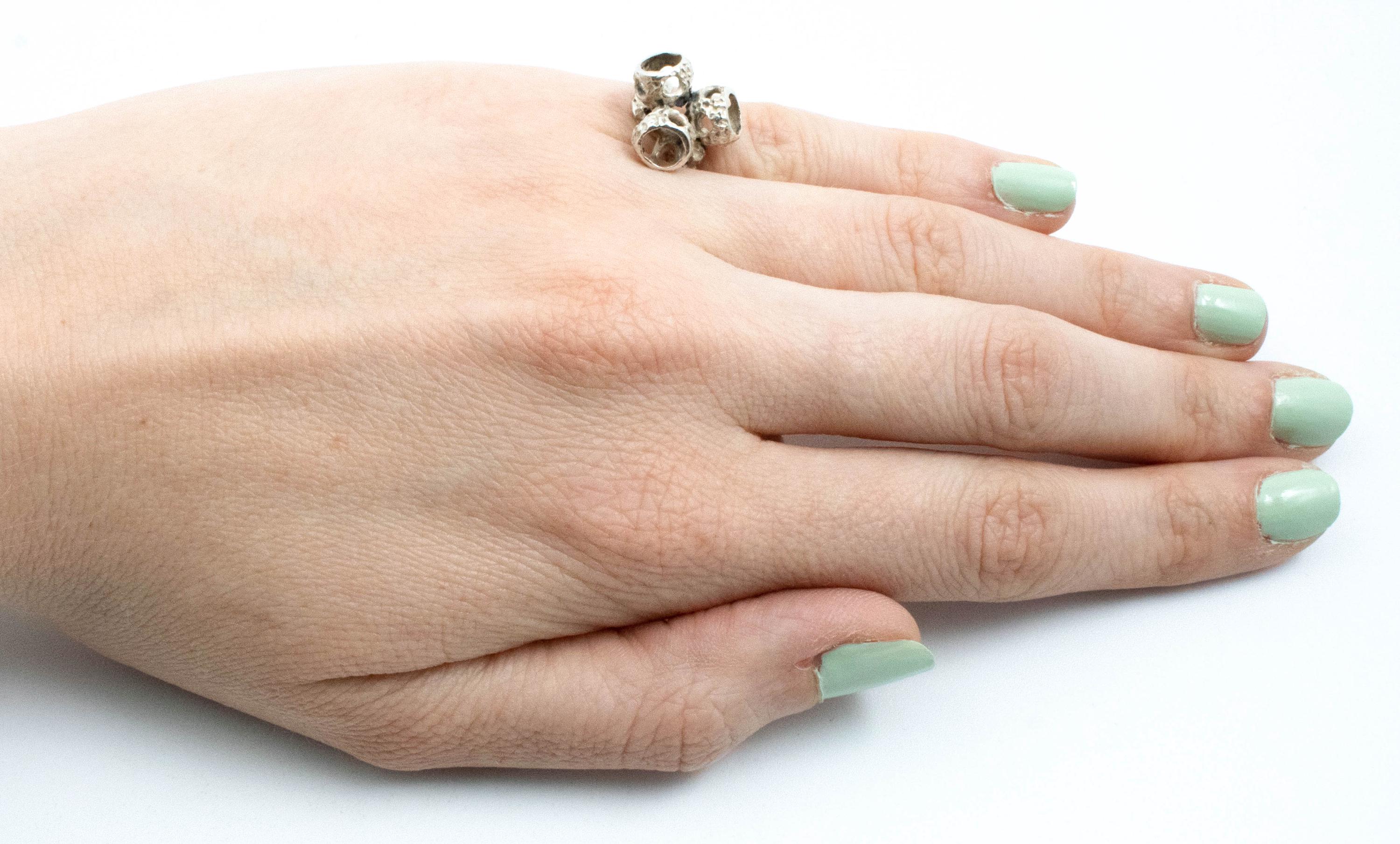 Vintage Sterling Silver Brutalist Cup Cluster Ring! [size 3.5 US] - Etsy