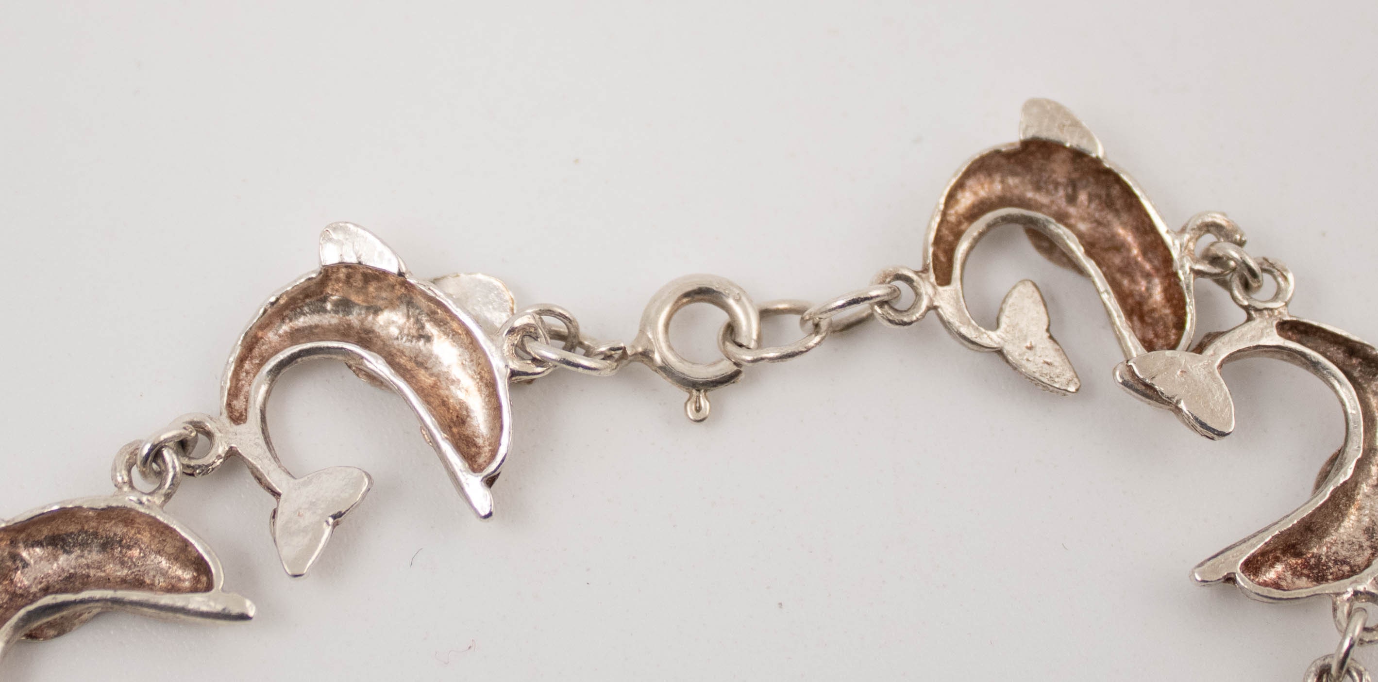 Sterling Silver Vintage Dolphin Link Bracelet! [size 7"] - Etsy UK