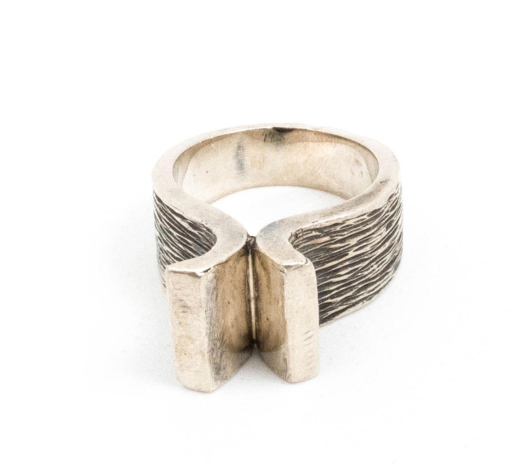 Vintage Sterling Silver Brutalist Split Front Ring! [size 5.25 US] - Etsy