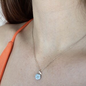 Vintage Sterling Silver Tiny Rolo Chain With Small Flower Pendant on ...