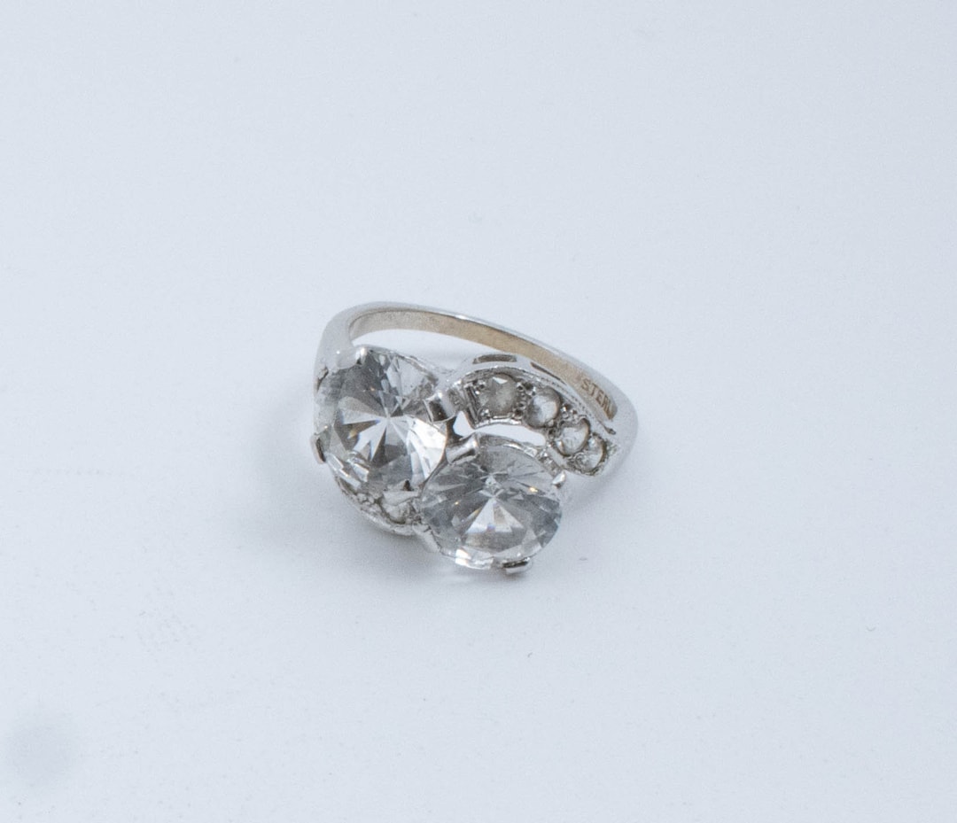 Vintage Sterling Silver Multi-stone Bypass Shank Ring [size 6 US] - Etsy