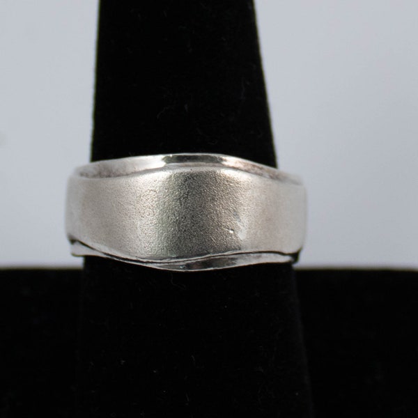 Brushed Silver Ring - Etsy