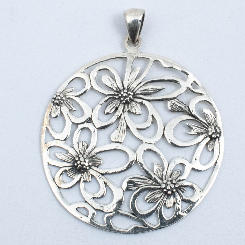 Large Silver Pendant - Etsy