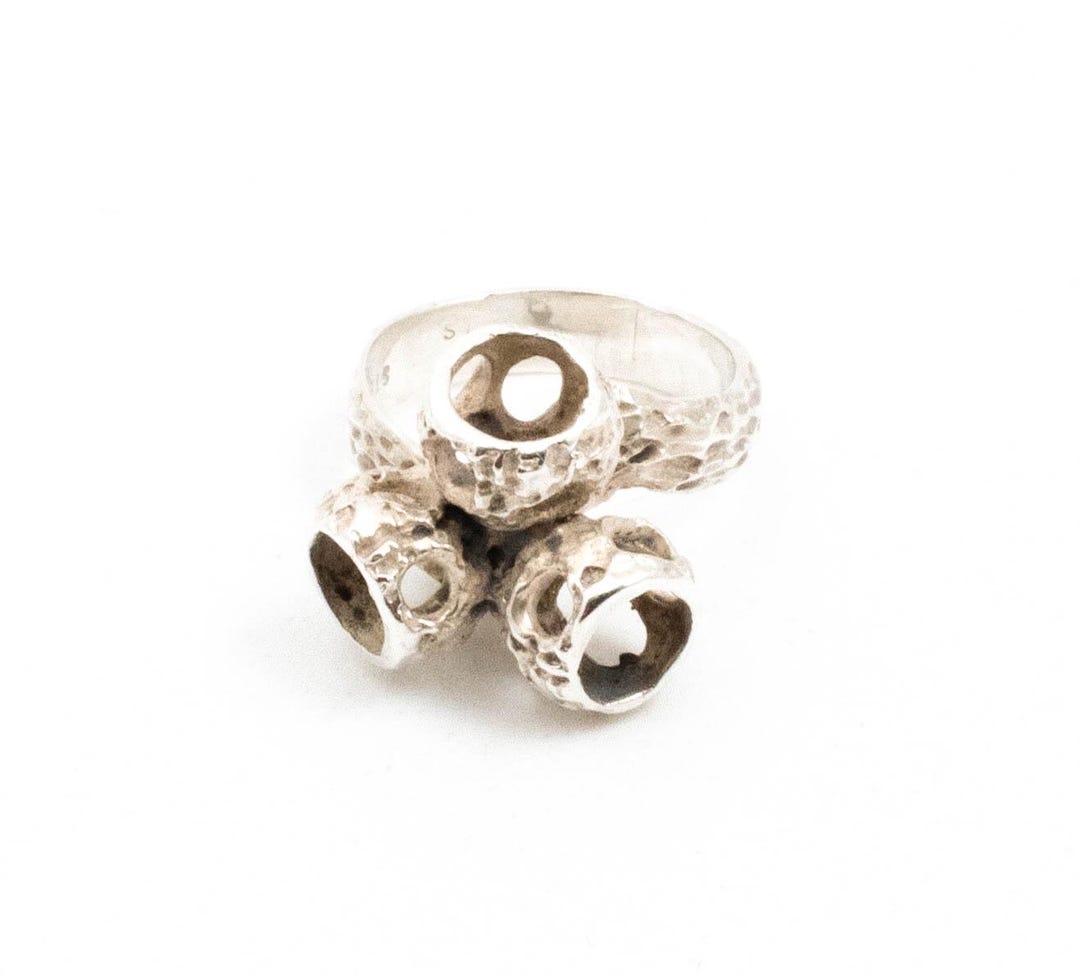 Vintage Sterling Silver Brutalist Cup Cluster Ring! [size 3.5 US] - Etsy