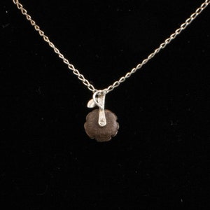 Vintage Sterling Silver Tiny Rolo Chain With Small Flower Pendant on ...
