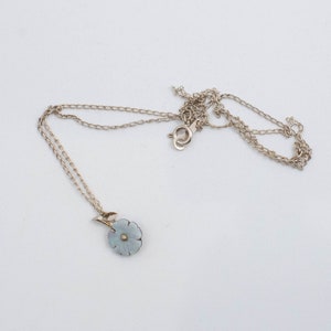 Vintage Sterling Silver Tiny Rolo Chain With Small Flower Pendant on ...