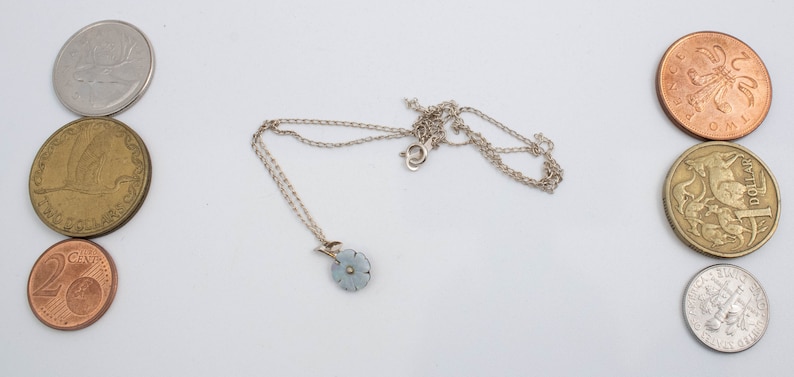 Vintage Sterling Silver Tiny Rolo Chain With Small Flower - Etsy