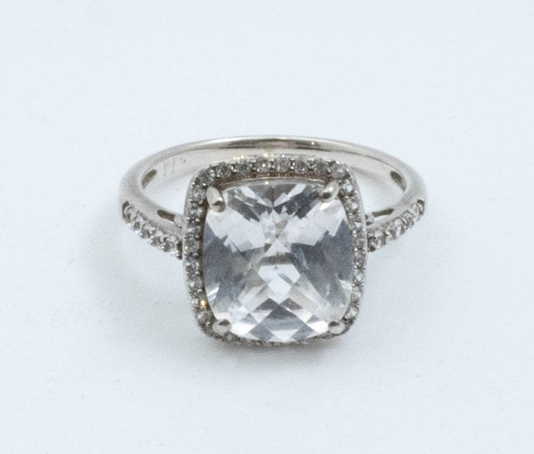 Vintage Sterling Silver Square Diamond Engagement Ring! [size 6.25 US ...