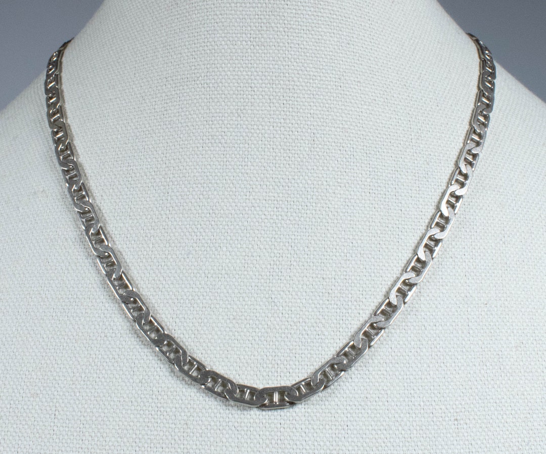 Vintage Sterling Silver Wide Anchor Chain! Made in Italy. [size 20"] - Etsy