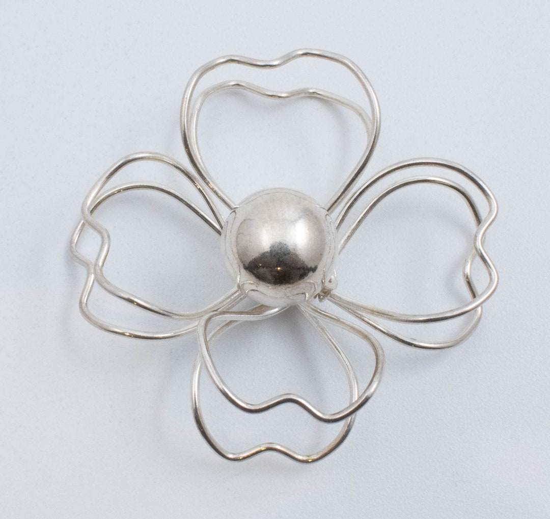 Vintage Sterling Silver Large Floral Pendant! - Etsy