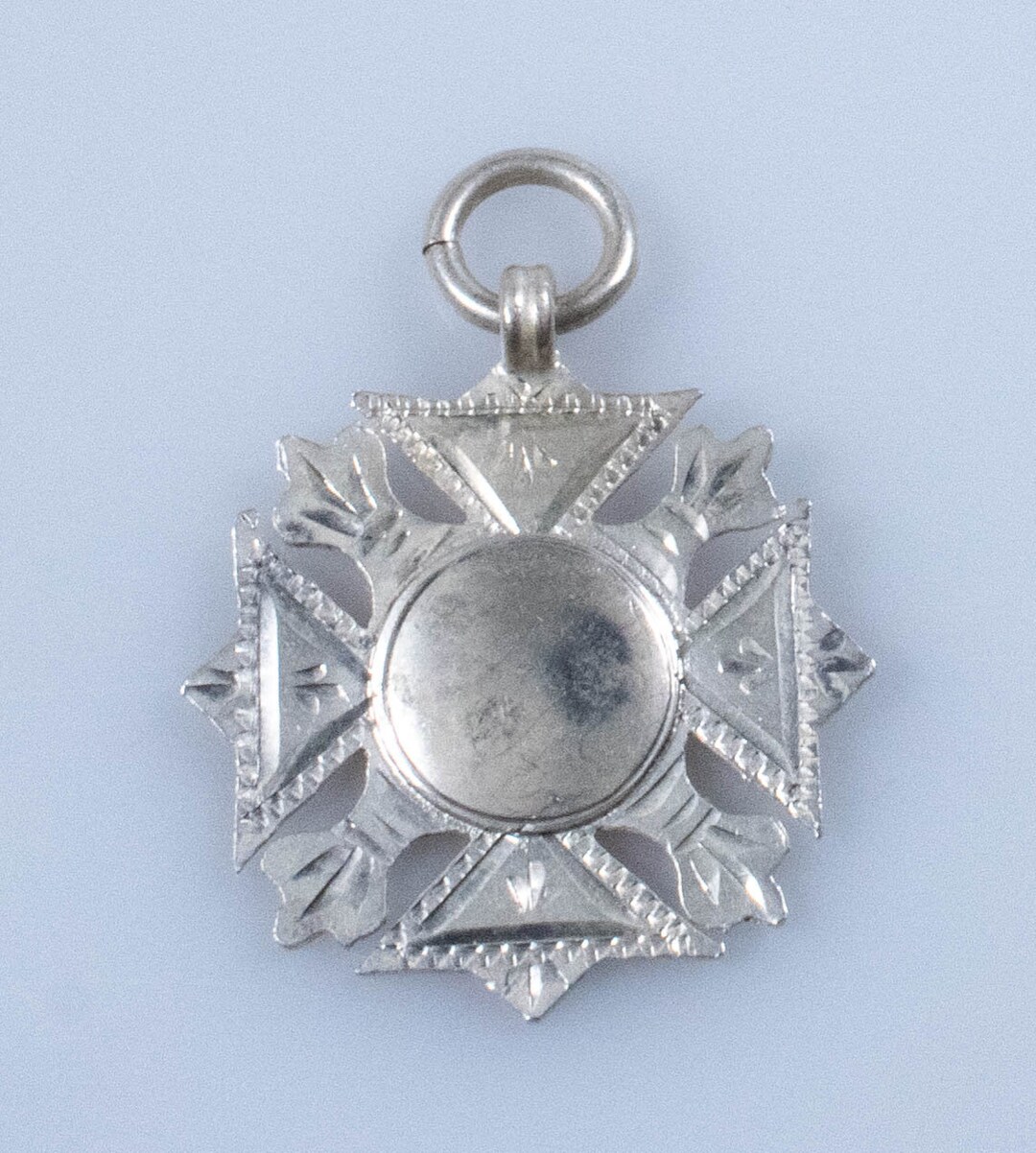 Vintage Sterling Silver Maltese Cross Style Watch Fob Pendant! Made in ...