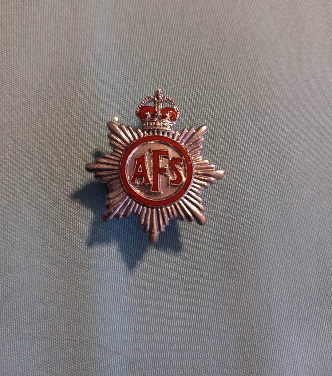 British Auxiliary Fire Service AFS Button Hole / Lapel Badge With King ...