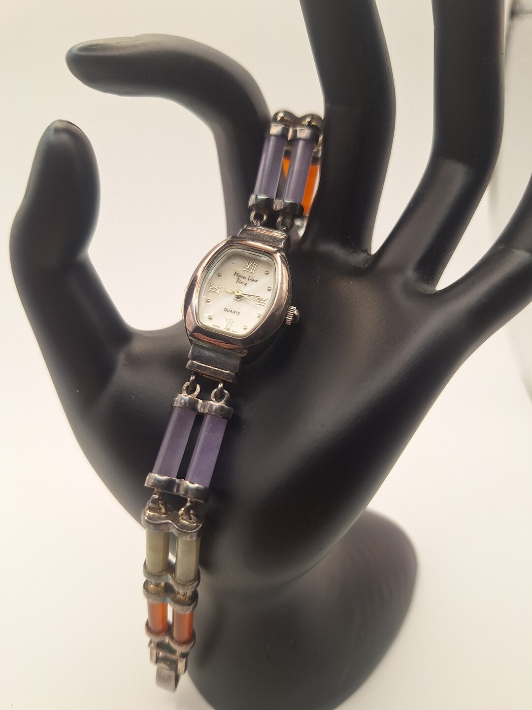 Vintage Main Line Time Multi Jade Color Sterling Silver Watch - Etsy