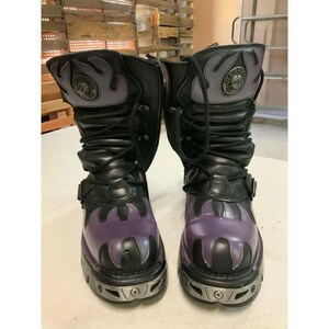 New Rock Boots Purple Flames 591 Size EUR 45 - Etsy