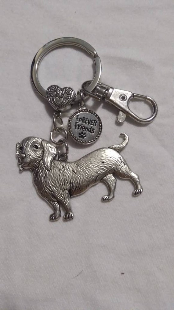 Coach Dog Keychain White Metal Red Logo Vintage Unise… - Gem