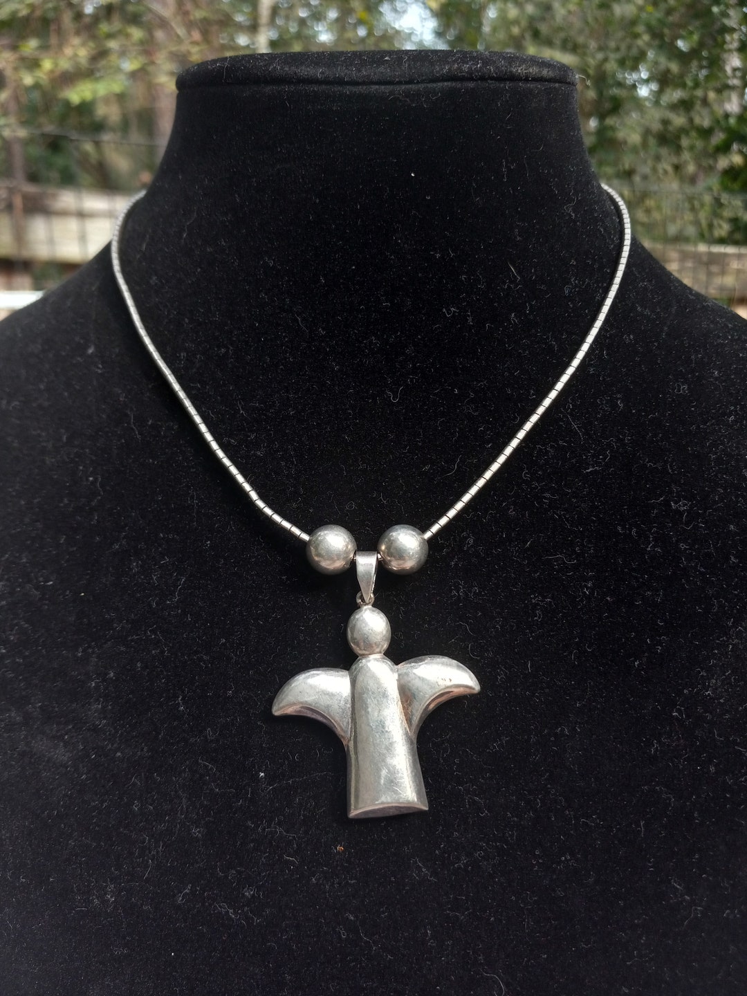 Vintage Sterling Silver Angel Necklace - Etsy