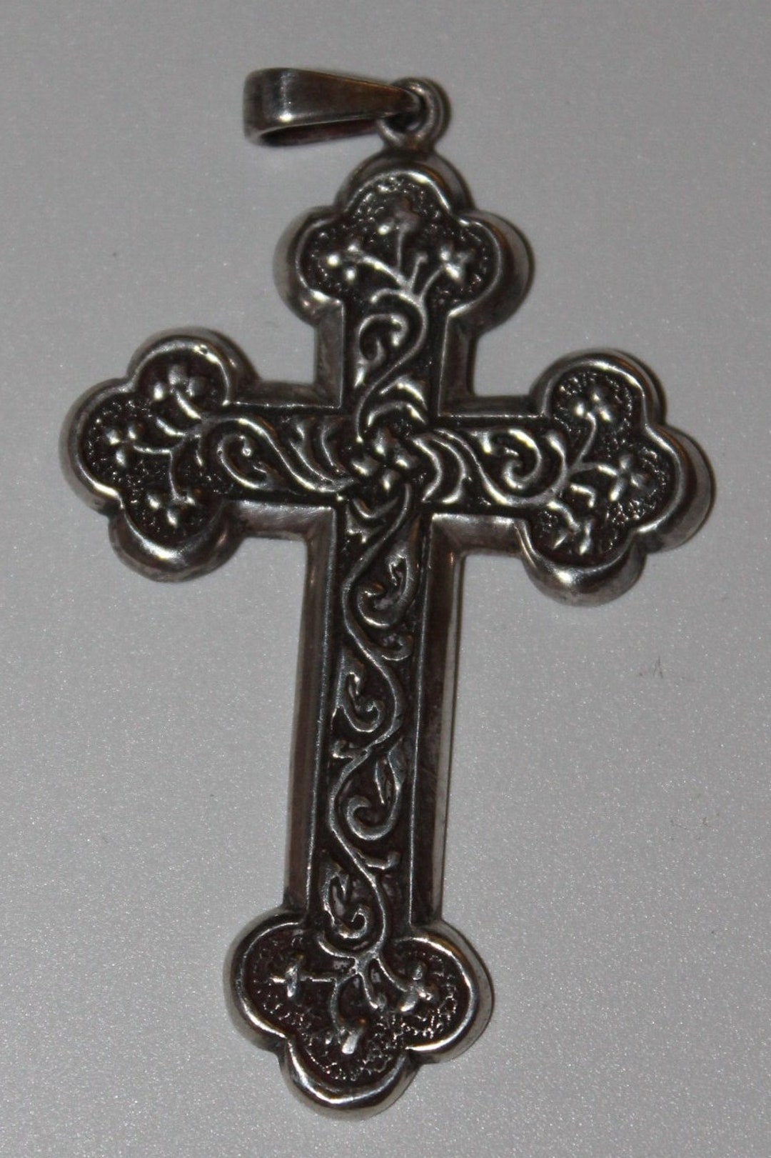 Sterling Silver Religious Cross Pendant - Etsy