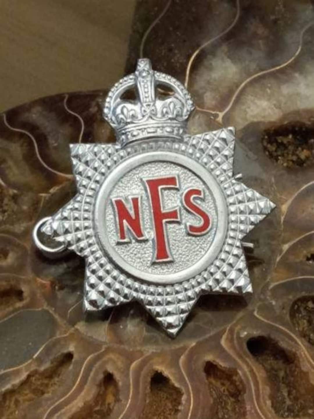 Vintage NFS National Fire Service Metal Badge Cap Emblem RARE - Etsy