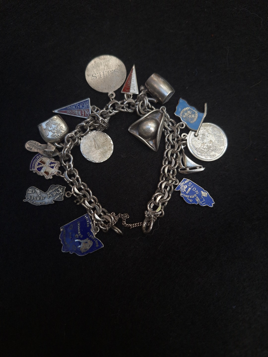 Sterling Silver Loaded Charm Bracelet - Etsy