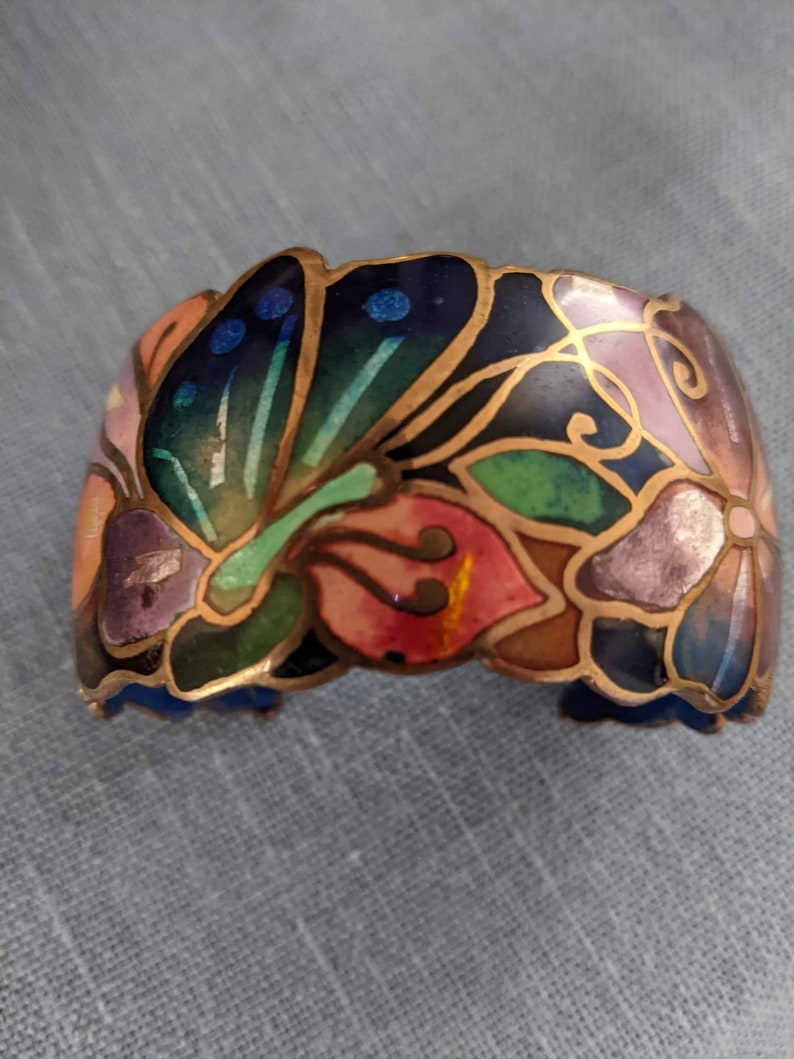 David Kuo Champleve Enamel Cloissonne Butterfly Cuff Bracelet - Etsy ...