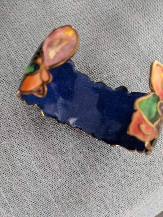 David Kuo Champleve Enamel Cloissonne Butterfly Cuff … - Gem