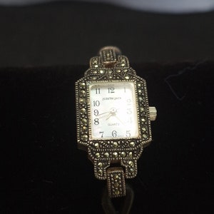 Vintage Judith Jack Sterling Silver Marasite Watch With Leather Band - Etsy