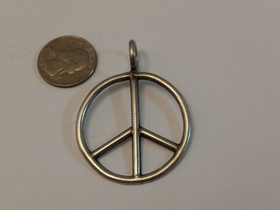 Sterling Peace Sign pendant - Gem