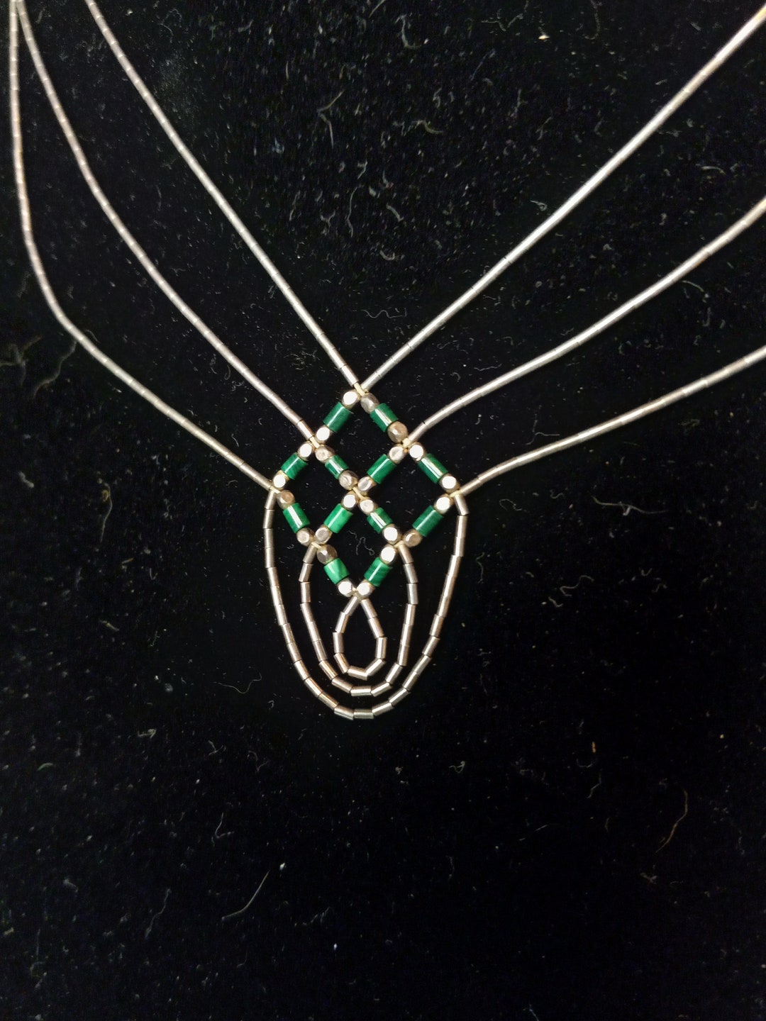 Vintage Sterling Silver 925 Woven 3 Strand Liquid Silver Beaded 17 ...