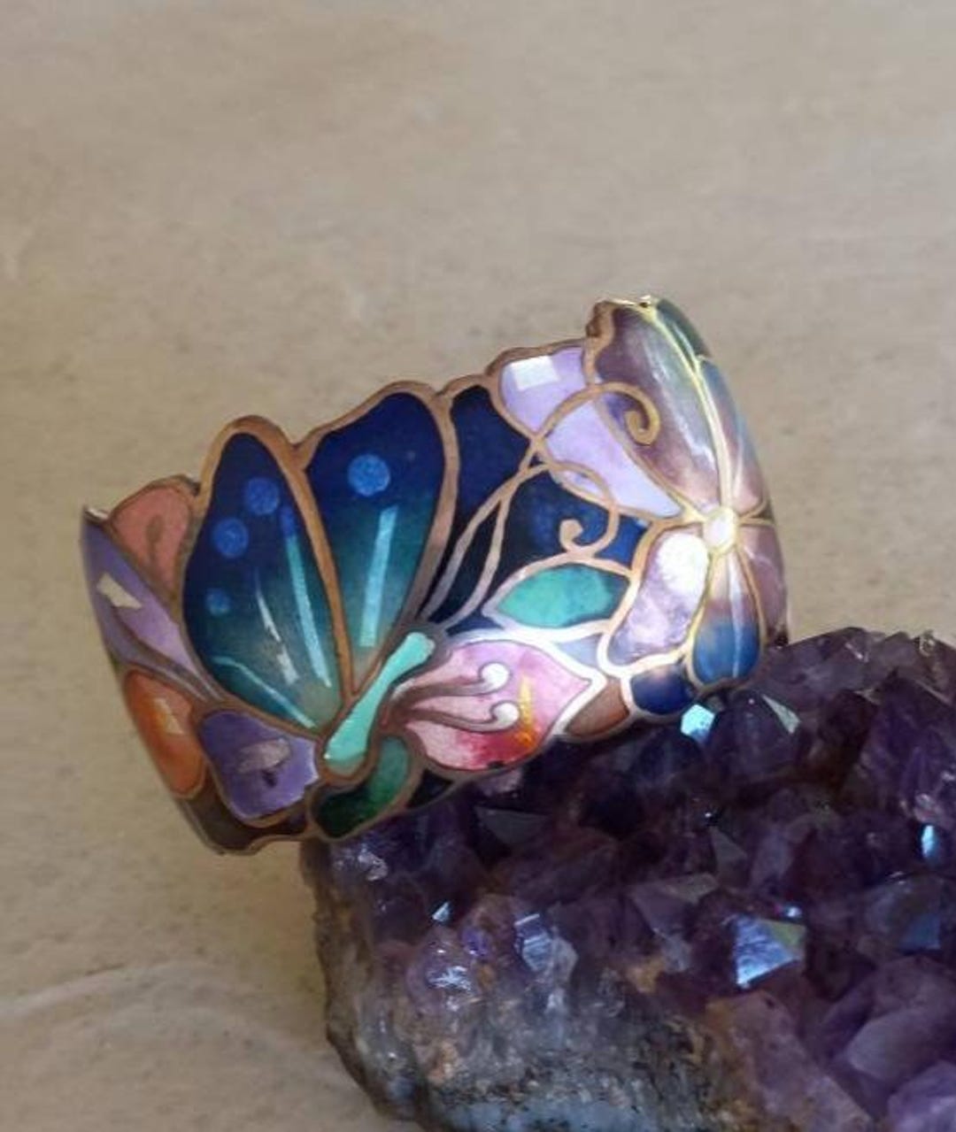 David Kuo Champleve Enamel Cloissonne Butterfly Cuff Bracelet - Etsy