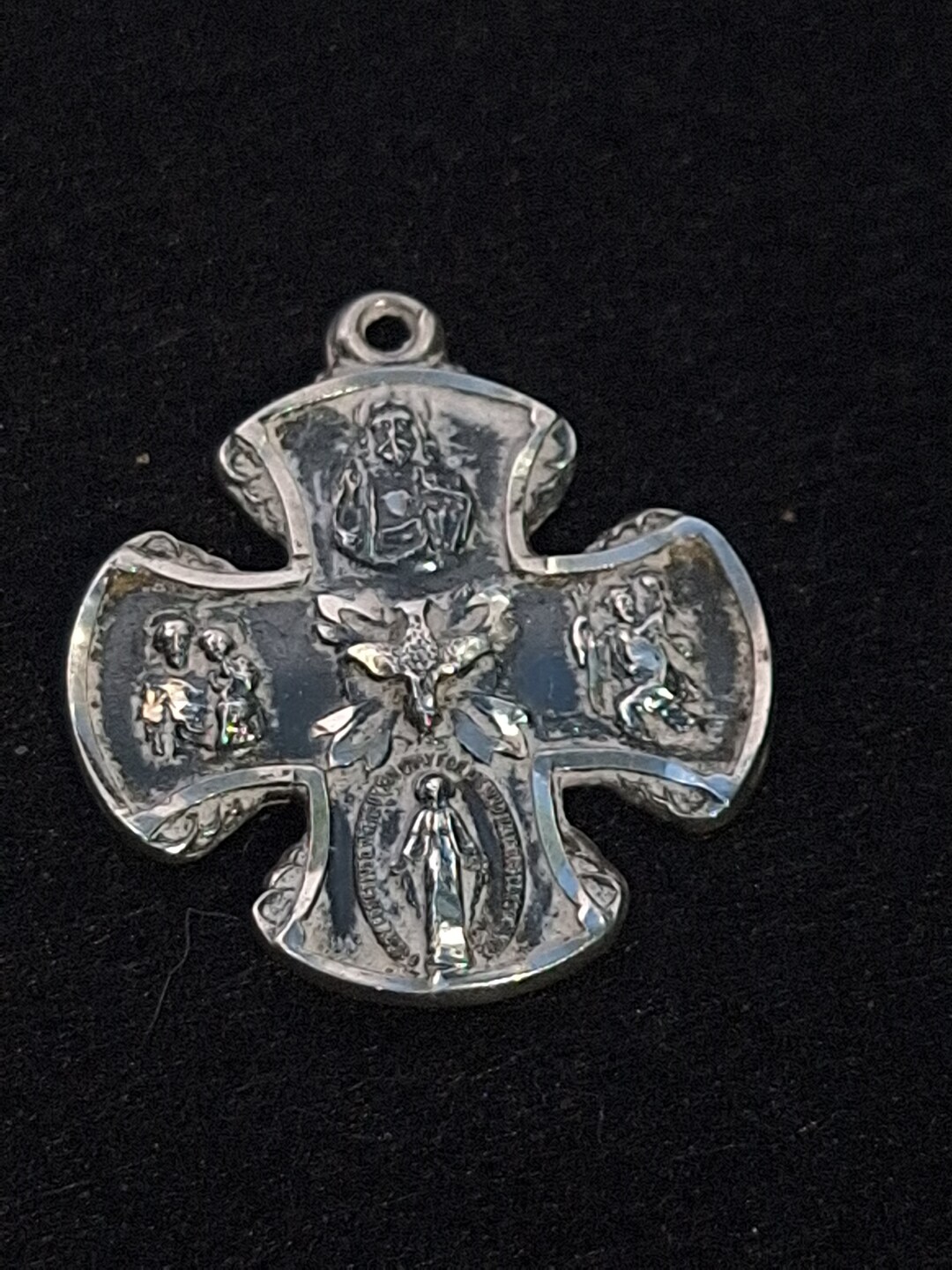 Vintage Creed Sterling Silver Catholic Cross Pendant Medal - Etsy