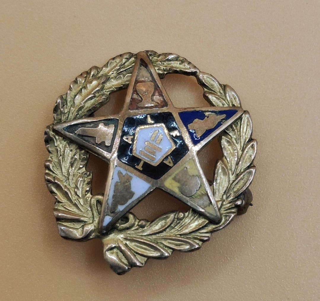 Vintage 10K Gold Order of the Eastern Star Pin - Etsy
