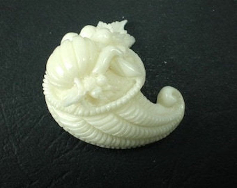 Vegetal Ivory Hand Carved Cornucopia - Etsy