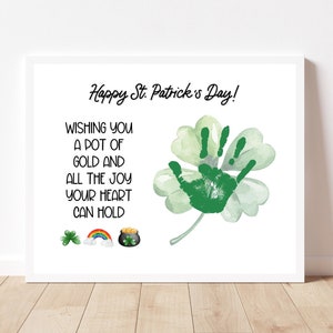 St Patricks Day Handprint Art Craft, Printable | Saint Patricks Day ...